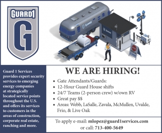 Gate Attendants/Guards, Guard 1 Services